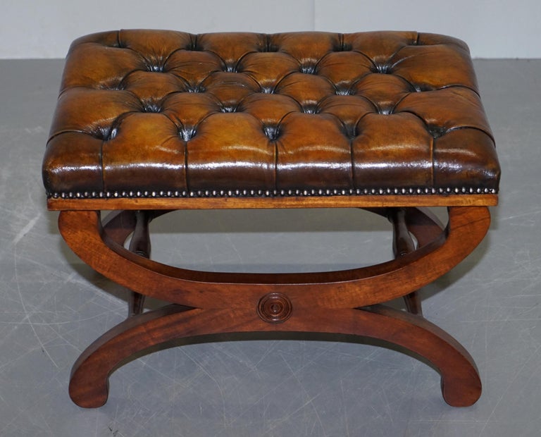 Pair of Fully Restored Chesterfield Hand Dyed Whisky Brown Leather ...