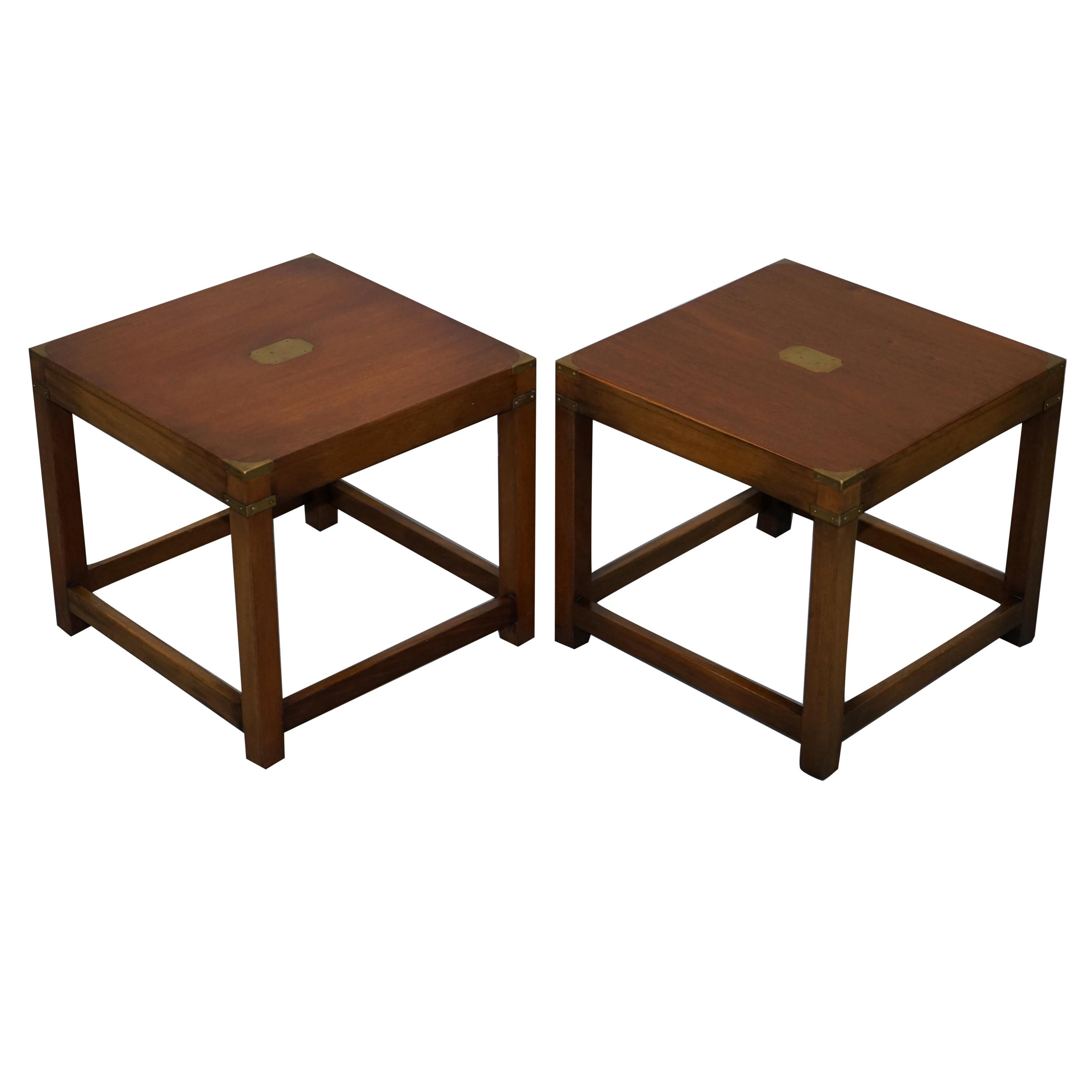 Campaign Style Mahogany Chest Side Table at 1stDibs