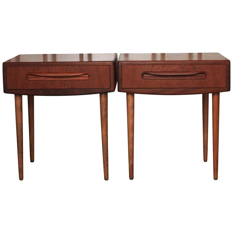 Pair of G Plan Teak Bedside Tables with Single Drawer British Design ...