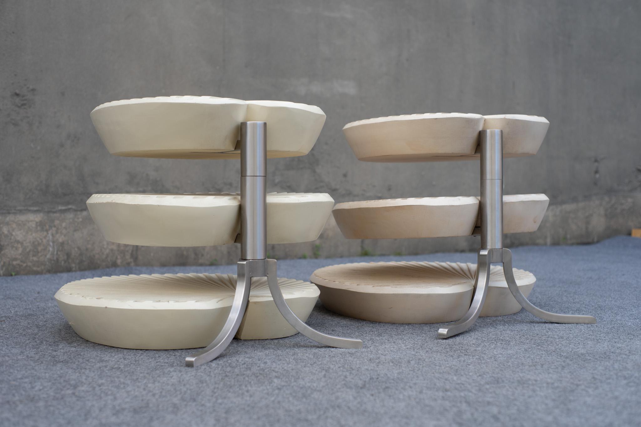 Pair of Gabriella Crespi Attr. Tiered Side Tables or Occasional Tables ...