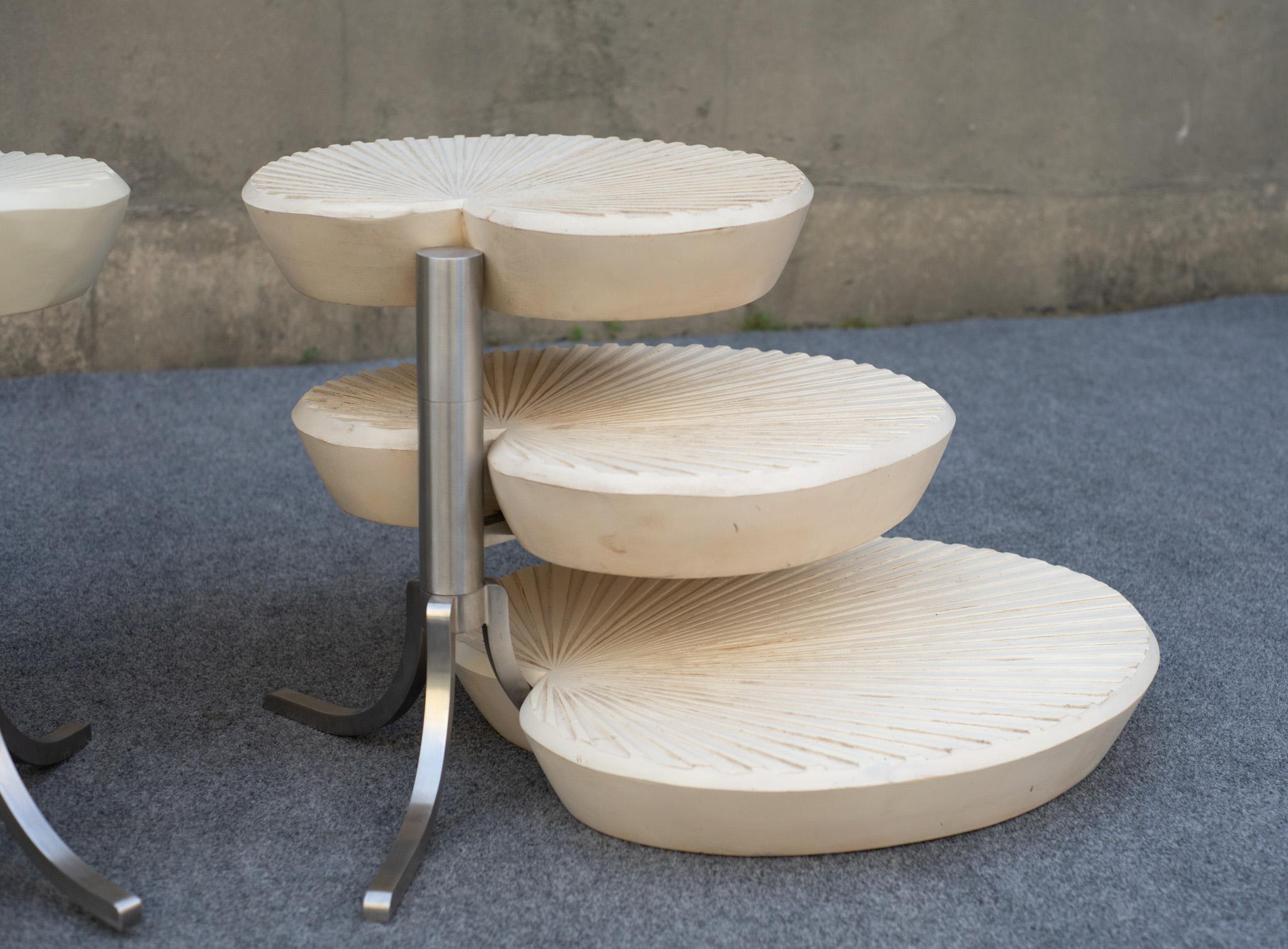 Pair of Gabriella Crespi Attr. Tiered Side Tables or Occasional Tables ...