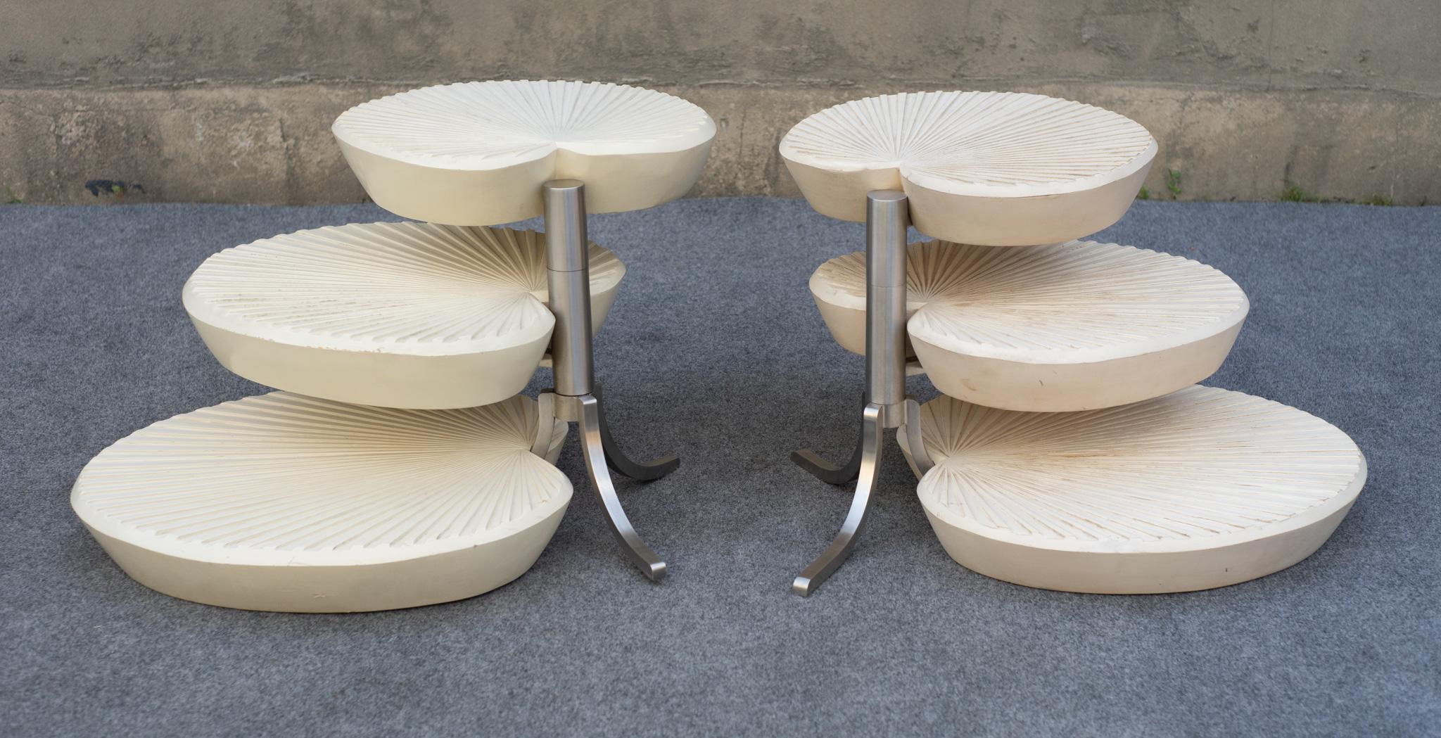 Pair of Gabriella Crespi Attr. Tiered Side Tables or Occasional Tables ...