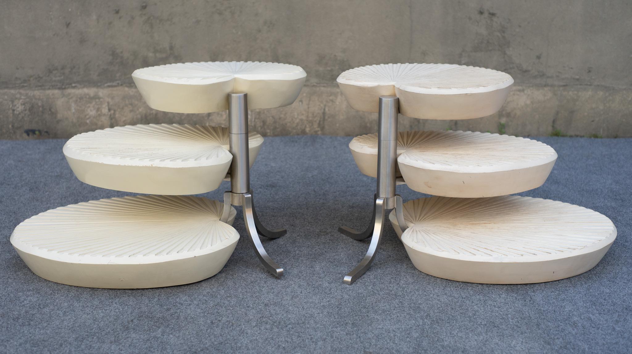 Pair of Gabriella Crespi Attr. Tiered Side Tables or Occasional Tables ...