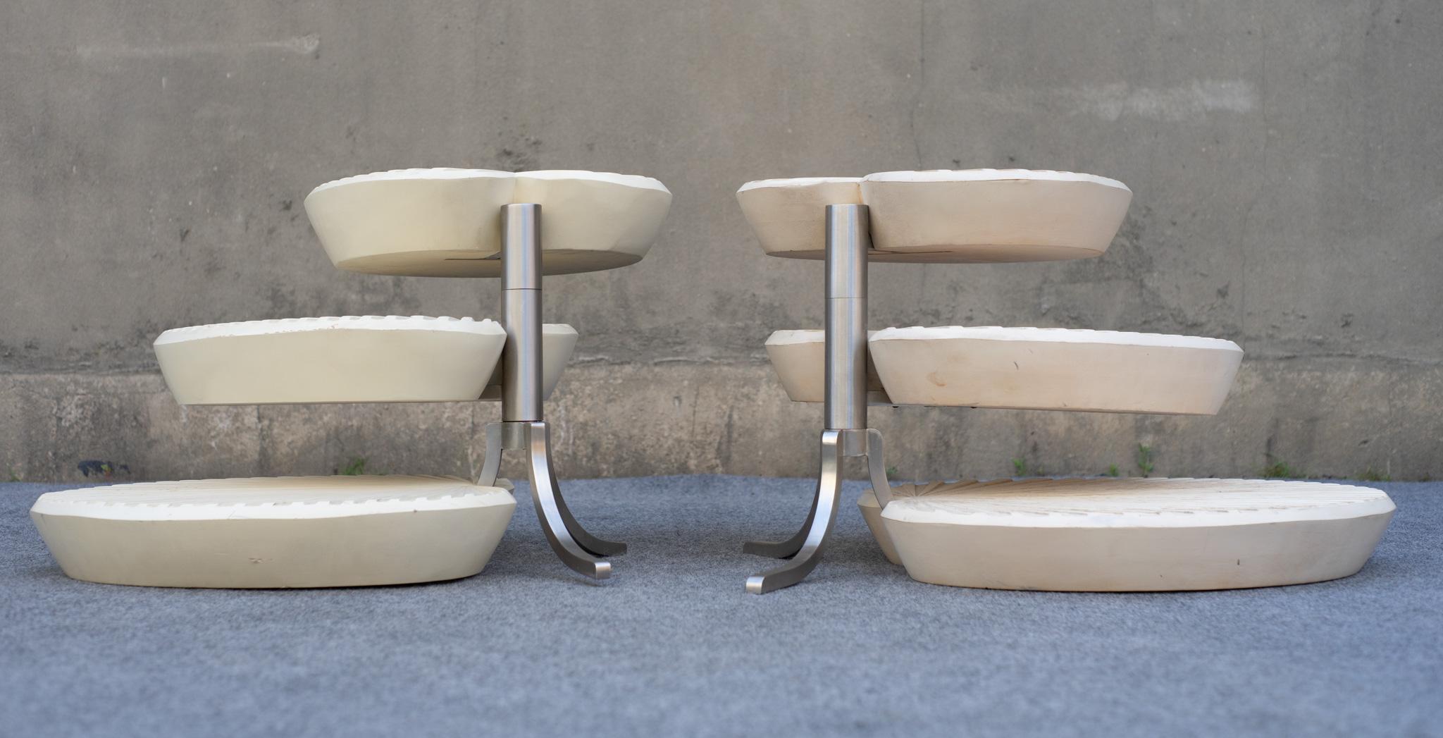 Pair of Gabriella Crespi Attr. Tiered Side Tables or Occasional Tables ...