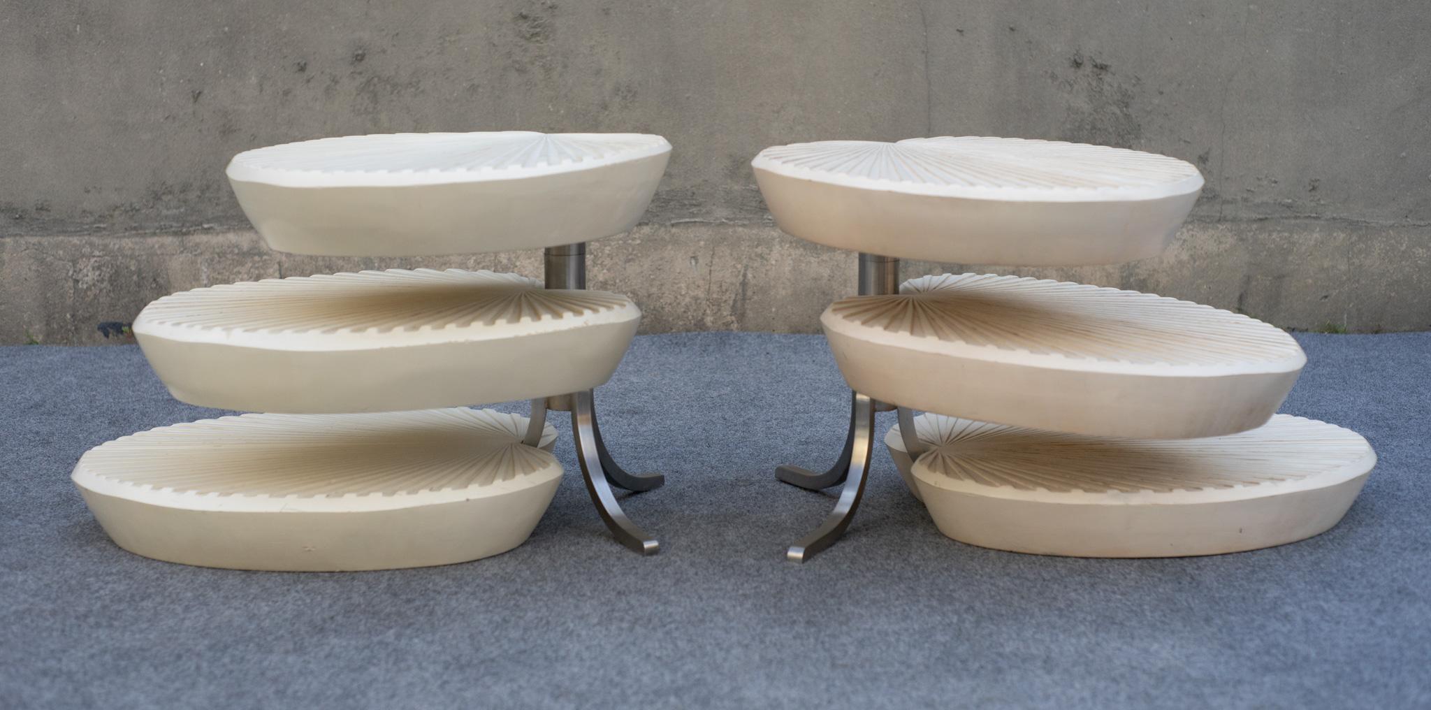 Pair of Gabriella Crespi Attr. Tiered Side Tables or Occasional Tables ...