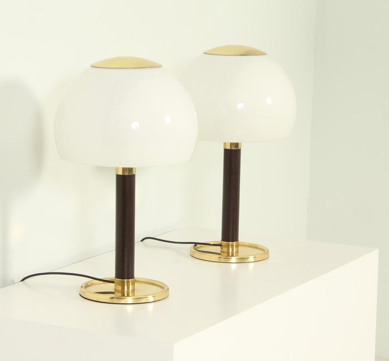 Pair of Gaetano Scolari Table Lamps for Metalarte, Spain at 1stDibs