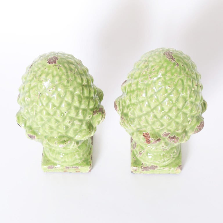 Pair of Garden Pineapple Finials For Sale at 1stDibs