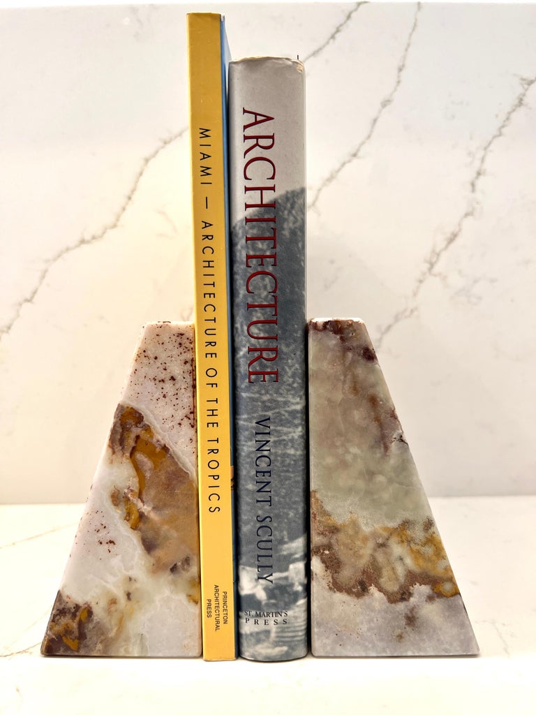 Pair of Geometric Onyx Bookends For Sale at 1stDibs