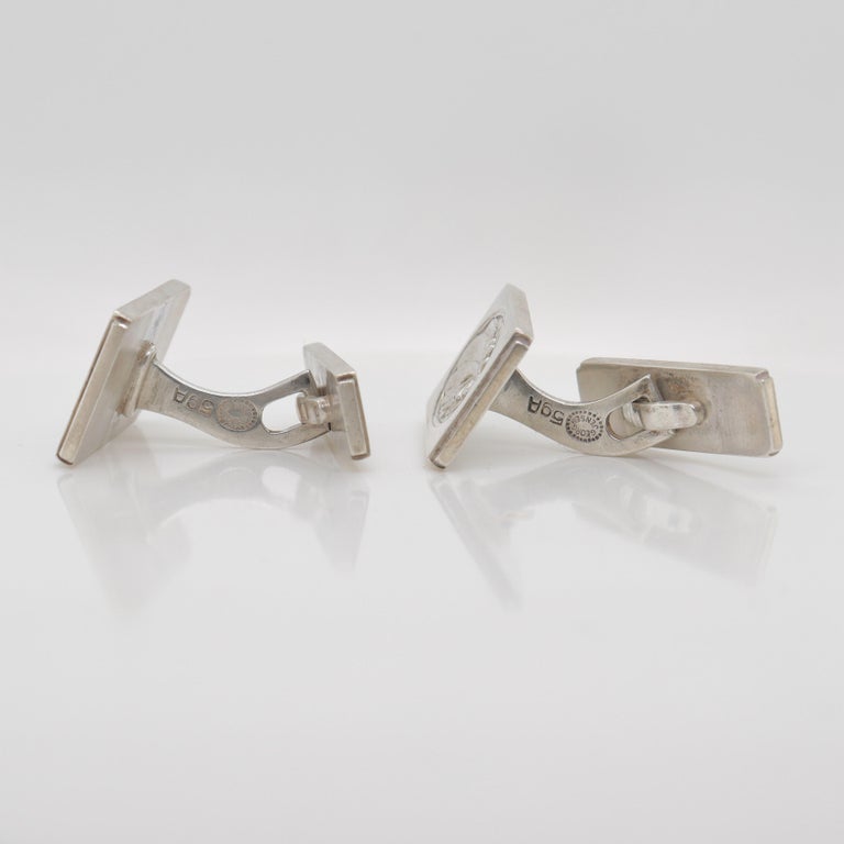 Pair of Georg Jensen Sterling Silver Cufflinks No. 59A For Sale at 1stDibs