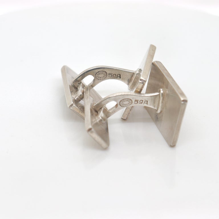 Pair of Georg Jensen Sterling Silver Cufflinks No. 59A For Sale at 1stDibs