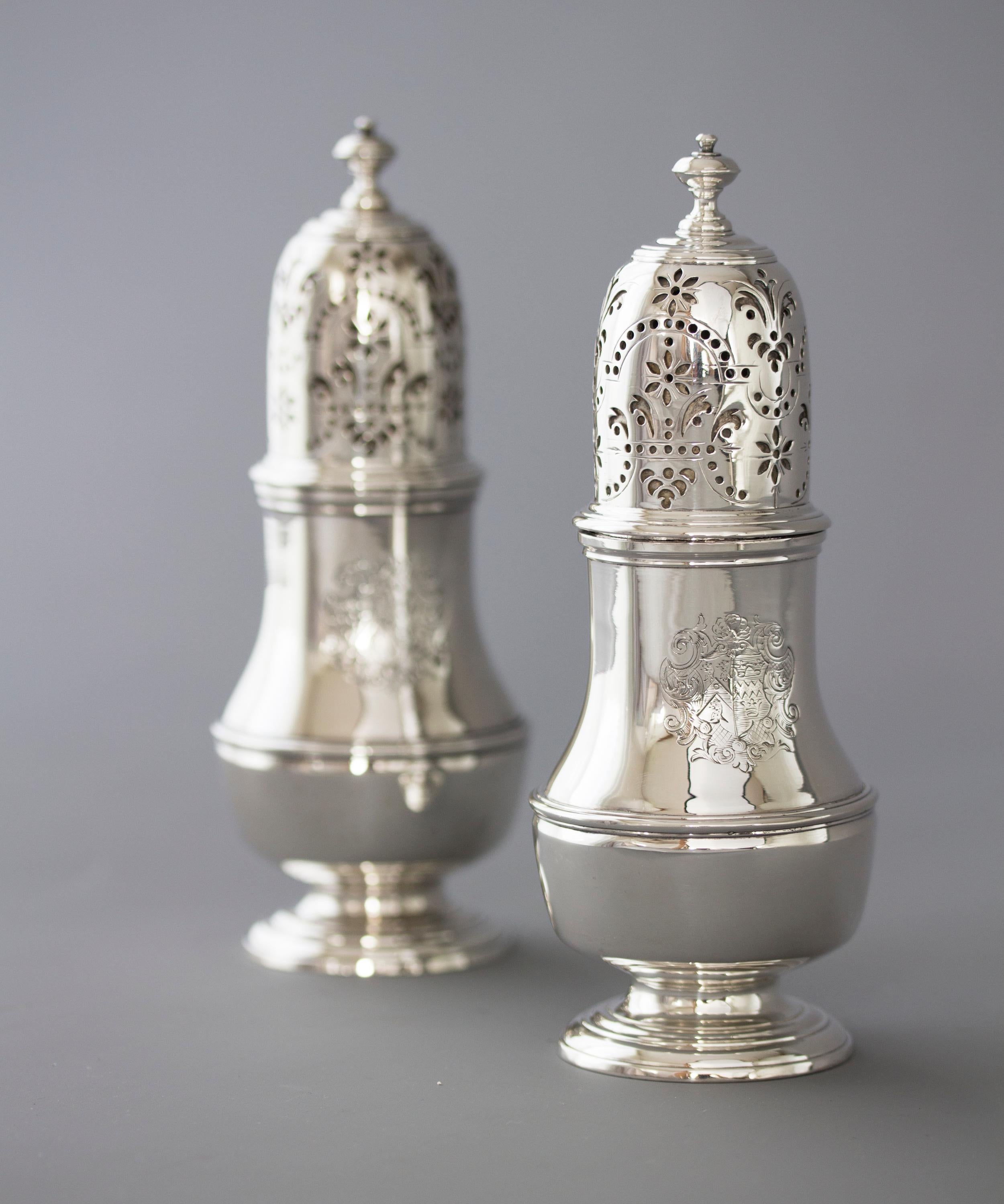 Pair of George I Silver Casters, London, 1723 by Thomas Bamford For ...