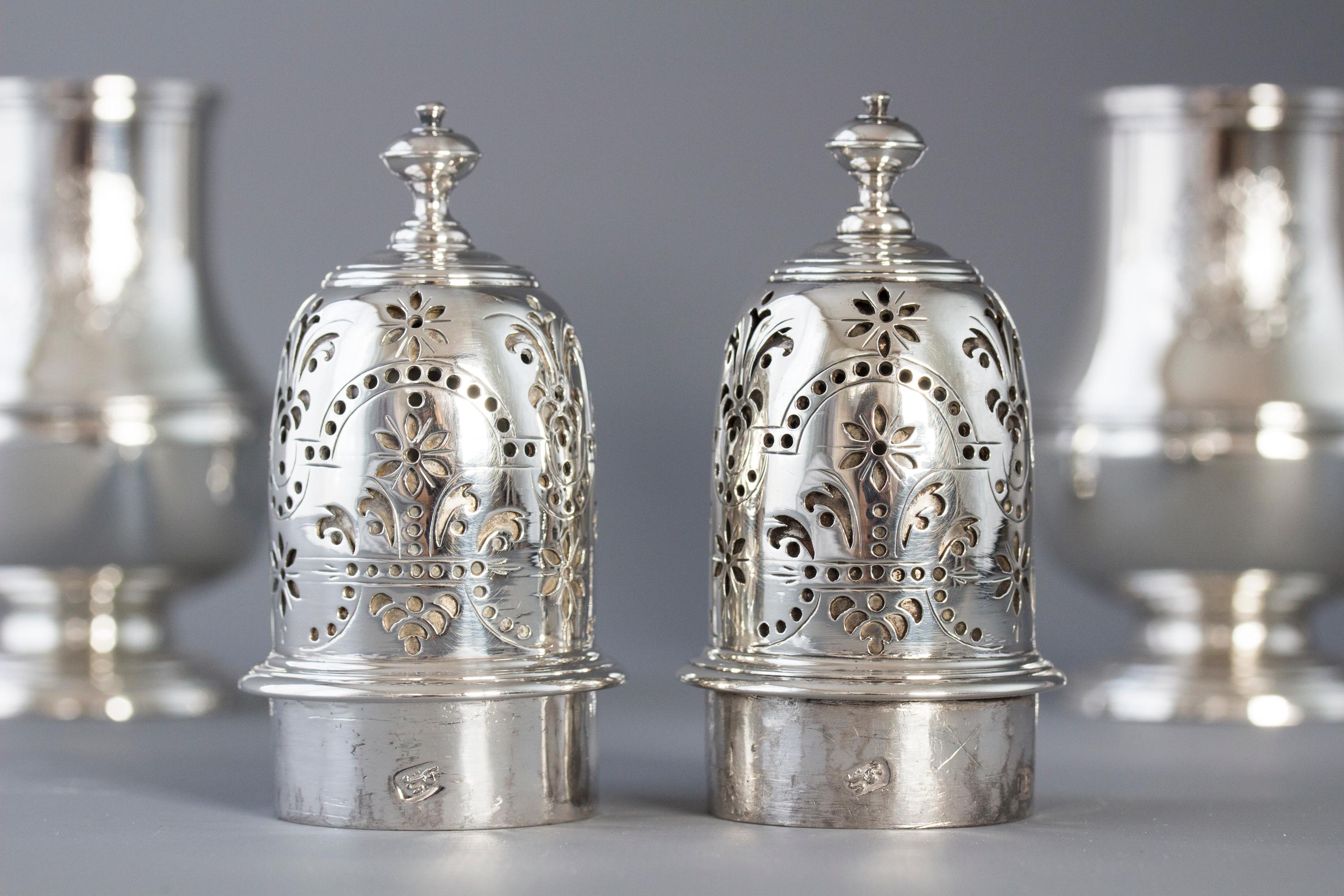 Pair of George I Silver Casters, London, 1723 by Thomas Bamford For ...
