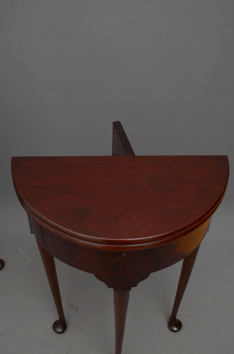 Pair of George II Demilune Tables Hall Tables For Sale at 1stDibs