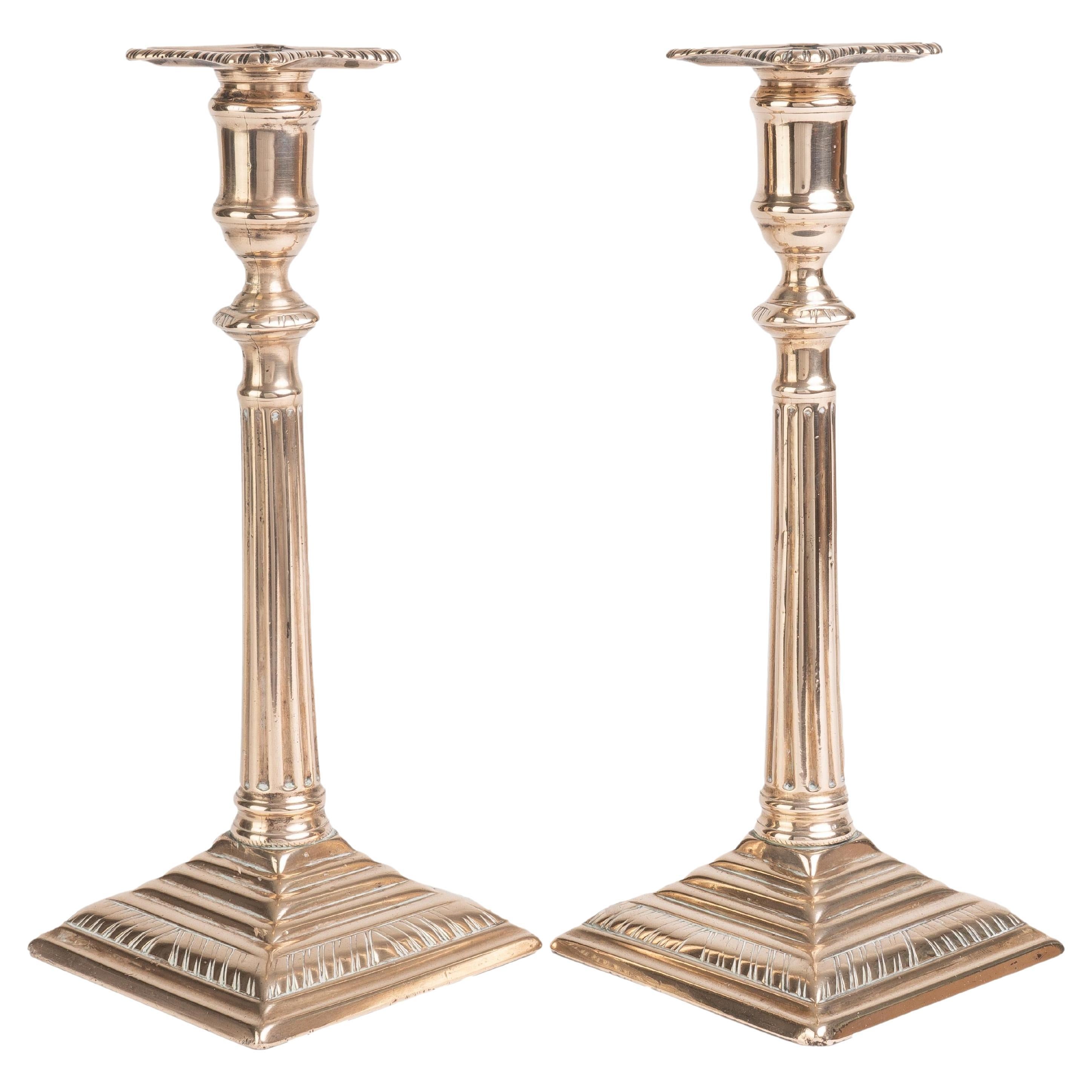 Blackened Cast Iron Metal Candlestick Set at 1stDibs