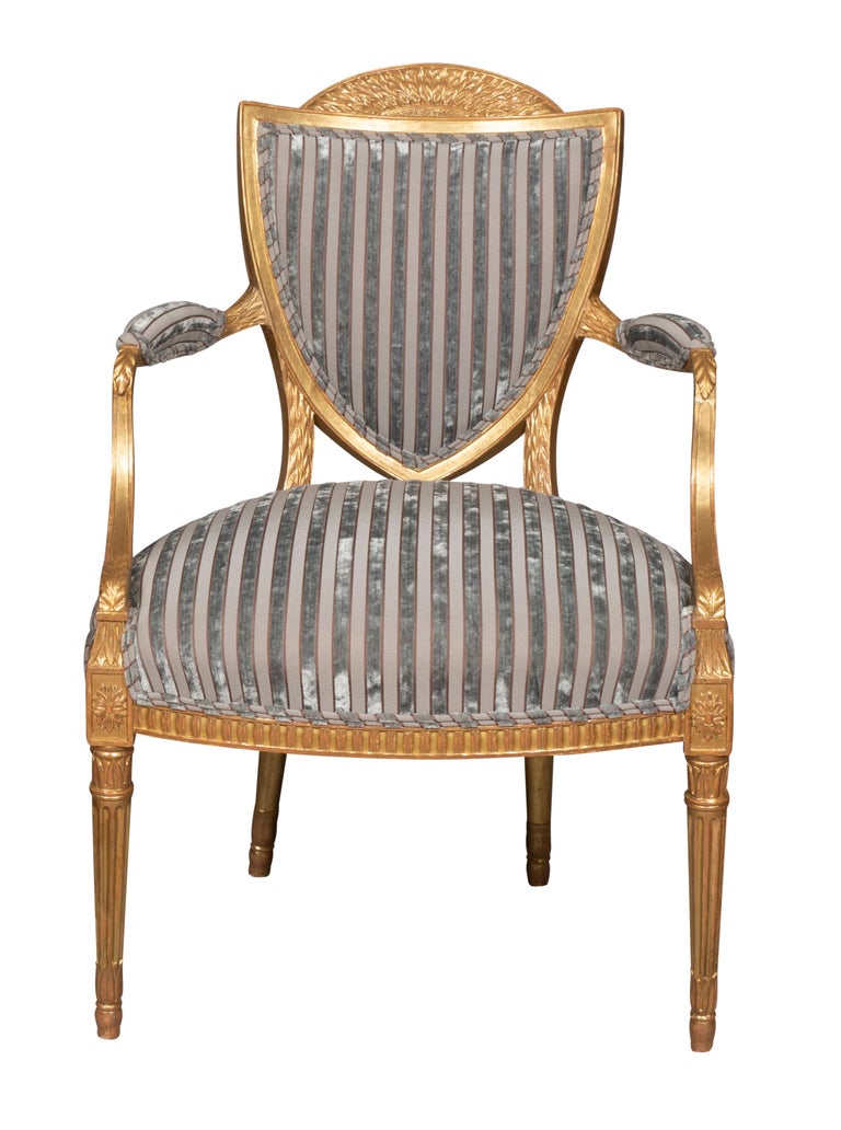 Pair of George III Giltwood Armchairs For Sale at 1stDibs