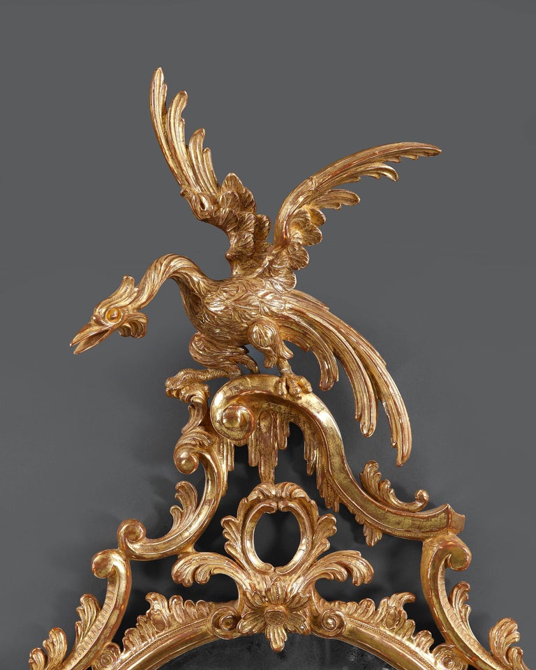 Pair of George III Rococo Giltwood Mirrors For Sale at 1stDibs