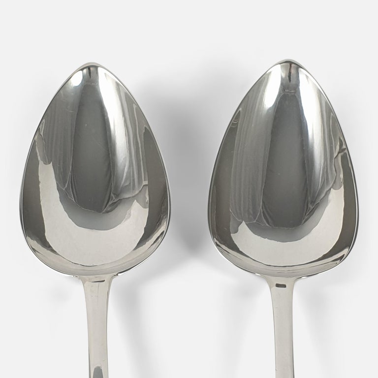 Pair of George III Irish Silver Celtic Point Basting Spoons John Keene ...