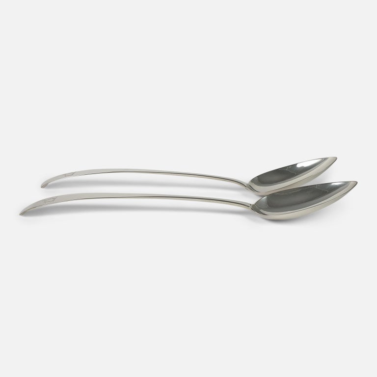 Pair of George III Irish Silver Celtic Point Basting Spoons John Keene ...