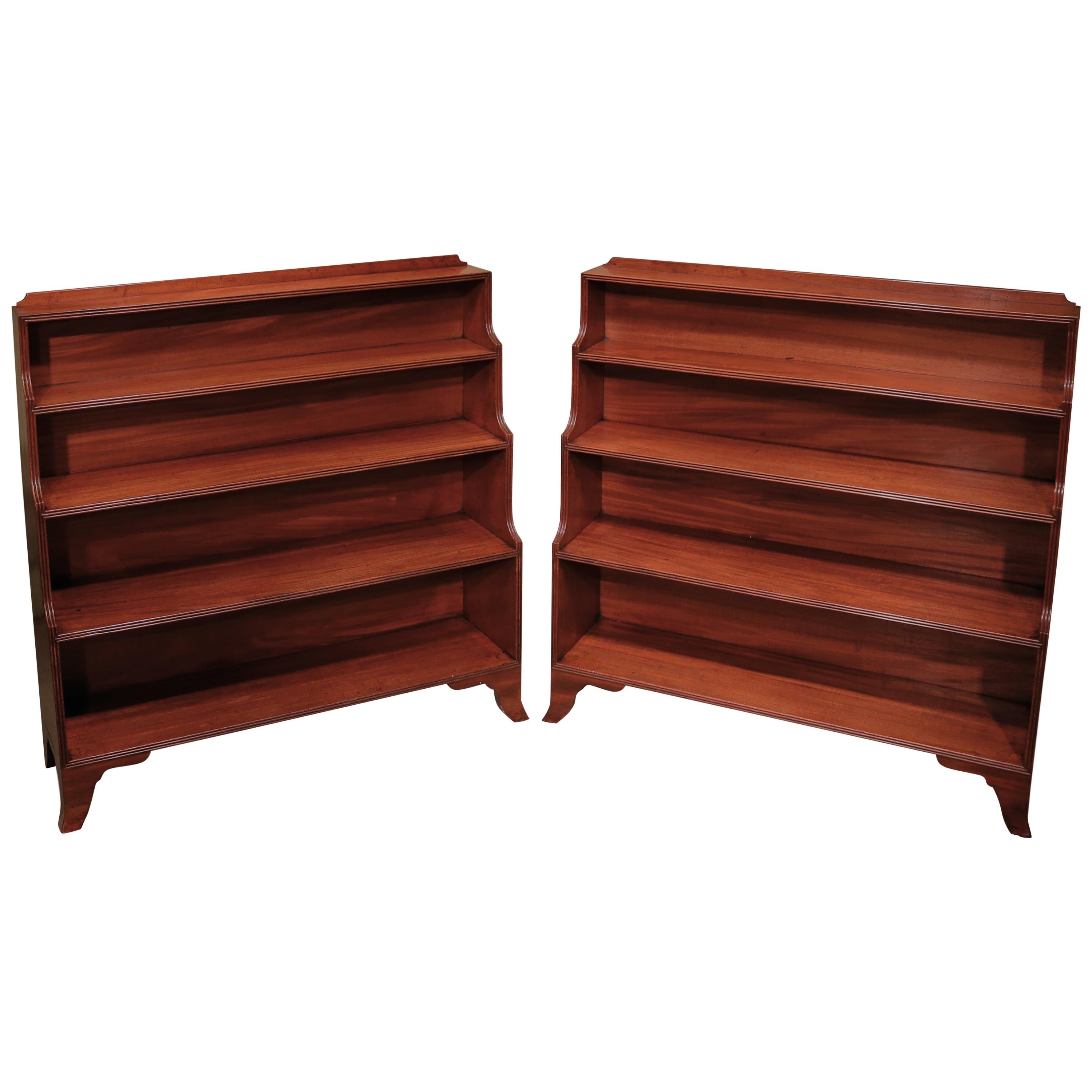 Pair of Mahogany Double-Sided Bookcases at 1stDibs