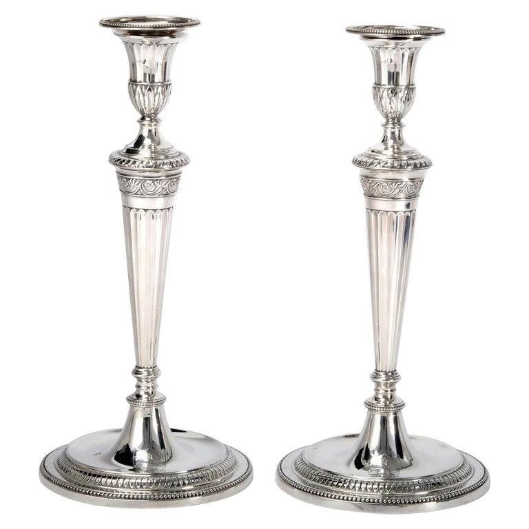 Pair of George III Silver Candlesticks at 1stDibs