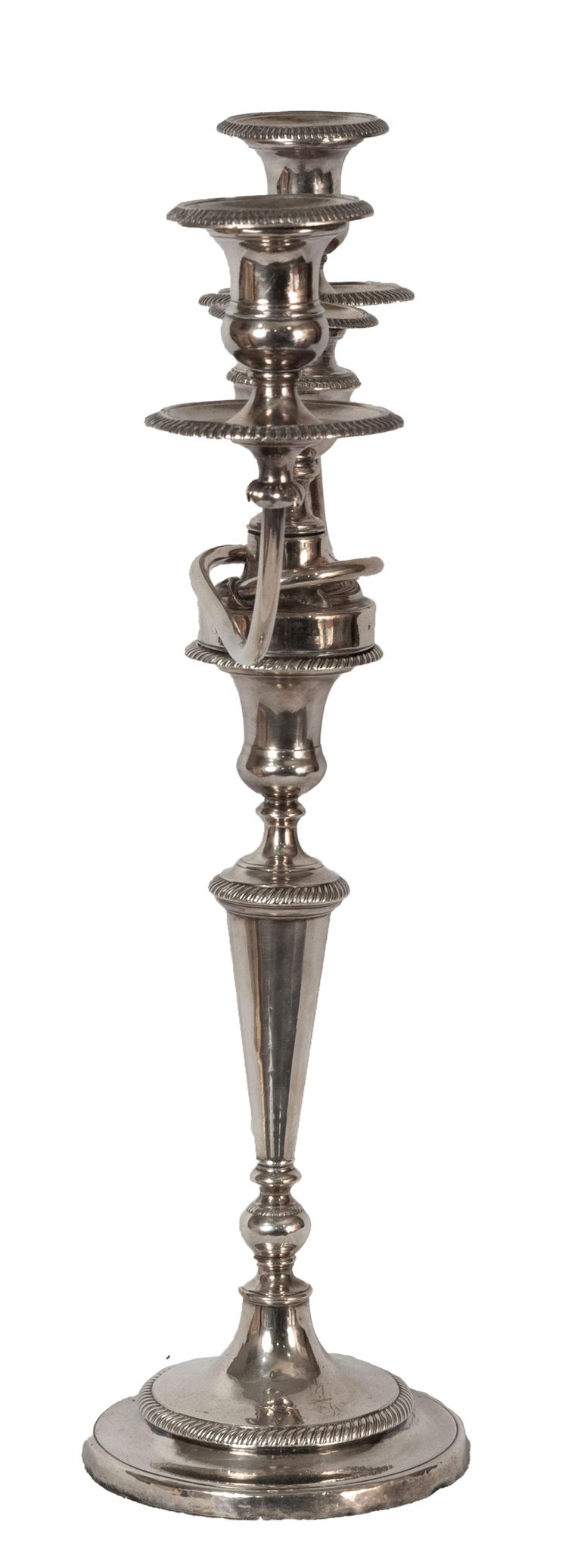 Pair of George III Sterling Silver Three-Light Candelabra / Single Candlesticks at 1stDibs ...