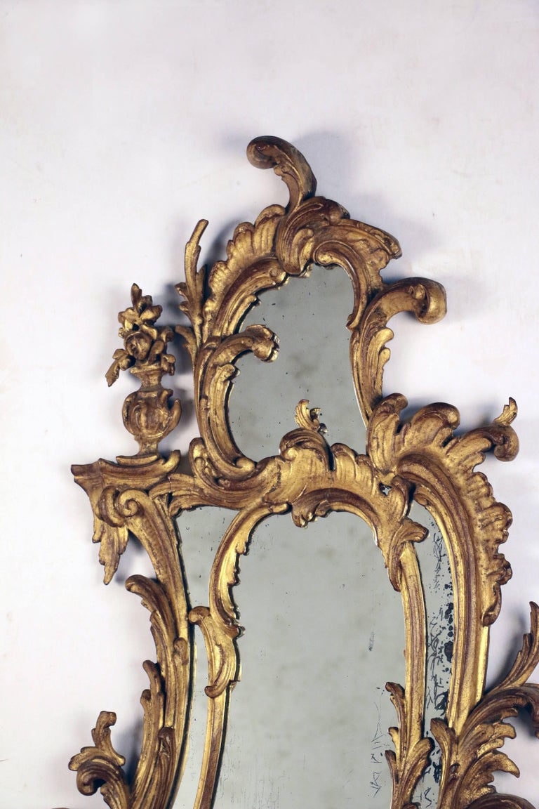 Pair of George III Style Giltwood Mirrors For Sale at 1stDibs