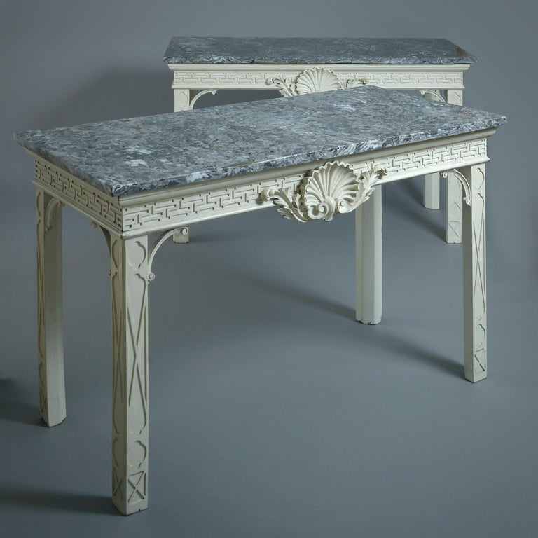 Pair of George III White-Painted Side Tables For Sale at 1stDibs