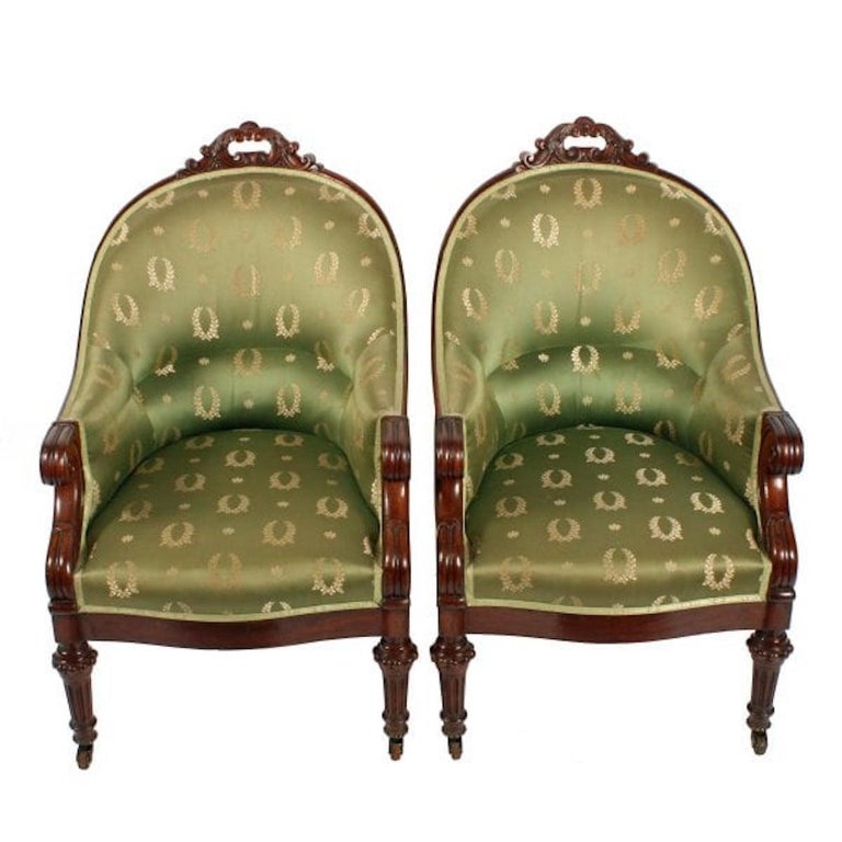 Pair of George IV Library Arm Chairs, Early 19th Century For Sale at ...