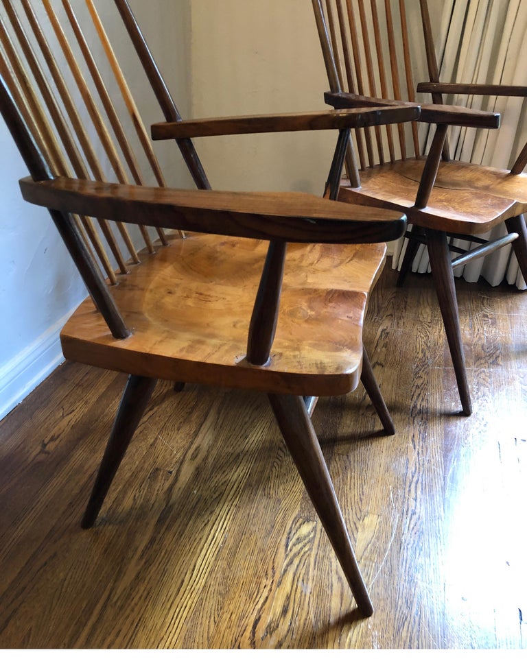 Pair of George Nakashima Style "New" Amrchairs at 1stDibs