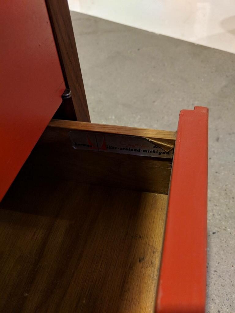 Pair of George Nelson Bedside Tables with Lacquered Fronts at 1stDibs