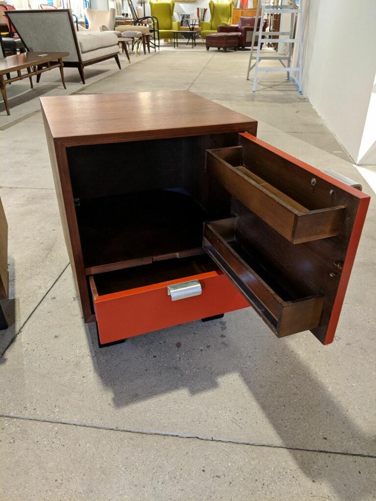 Pair of George Nelson Bedside Tables with Lacquered Fronts at 1stDibs