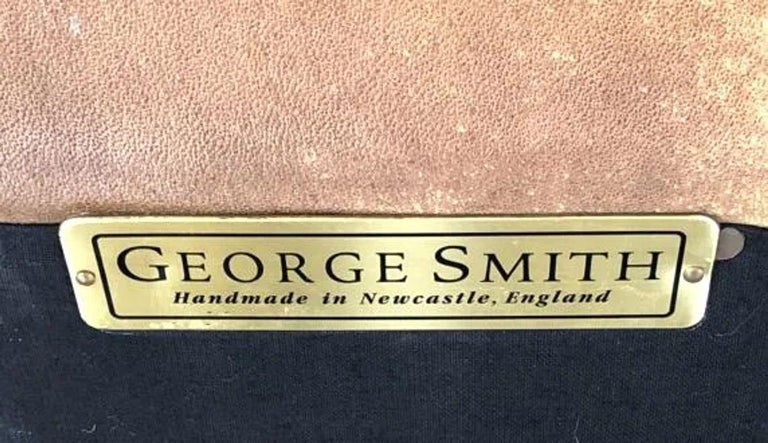 Pair of George Smith Leather Upholstered Armchairs, Scroll Arm or Cigar ...