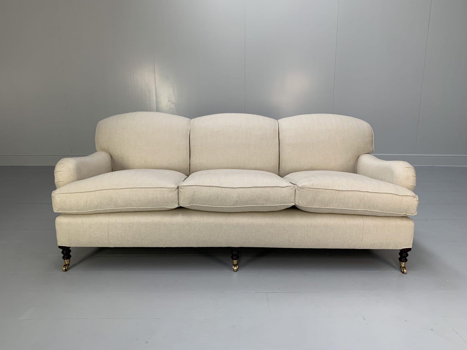 Pair of George Smith “Signature” Sofas – Medium 3-Seat – In Herringbone ...