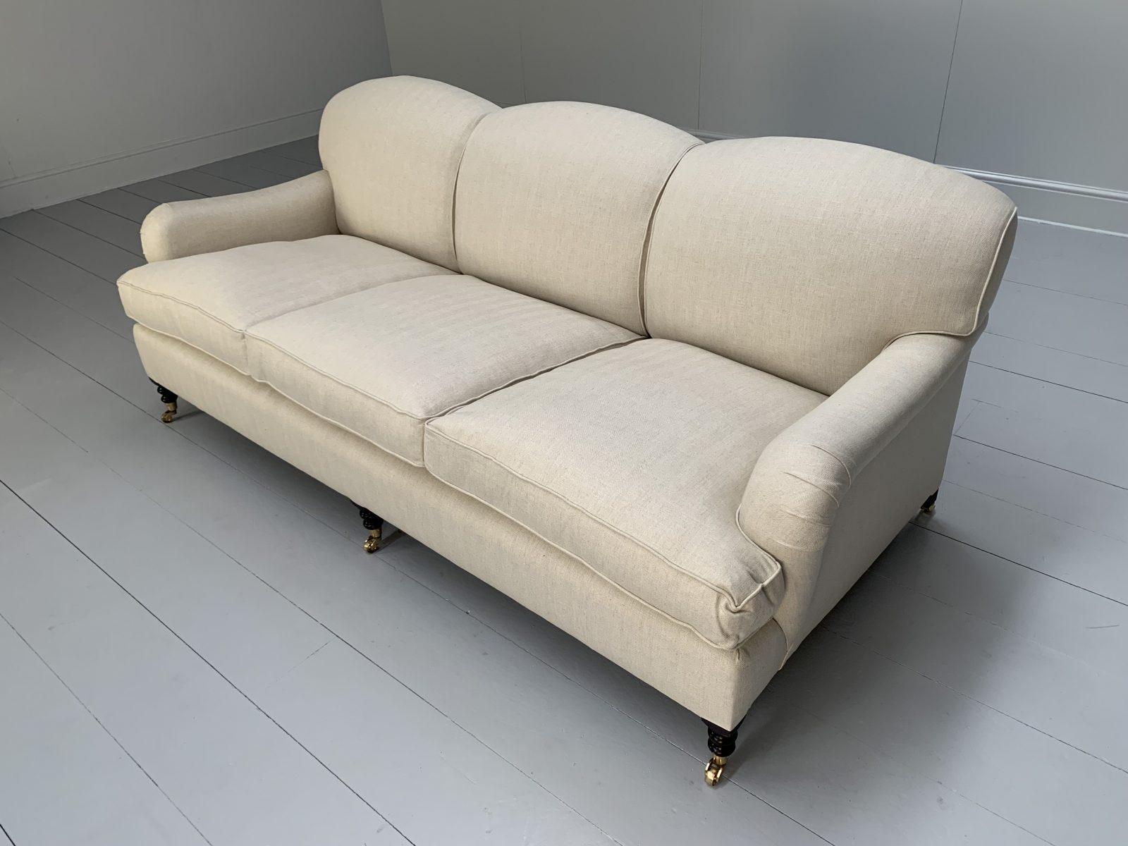 Pair of George Smith “Signature” Sofas – Medium 3-Seat – In Herringbone ...