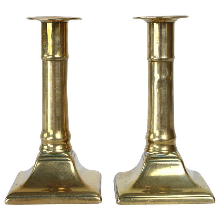 Pair of Georgian Brass Candlesticks at 1stDibs | georgian candlesticks