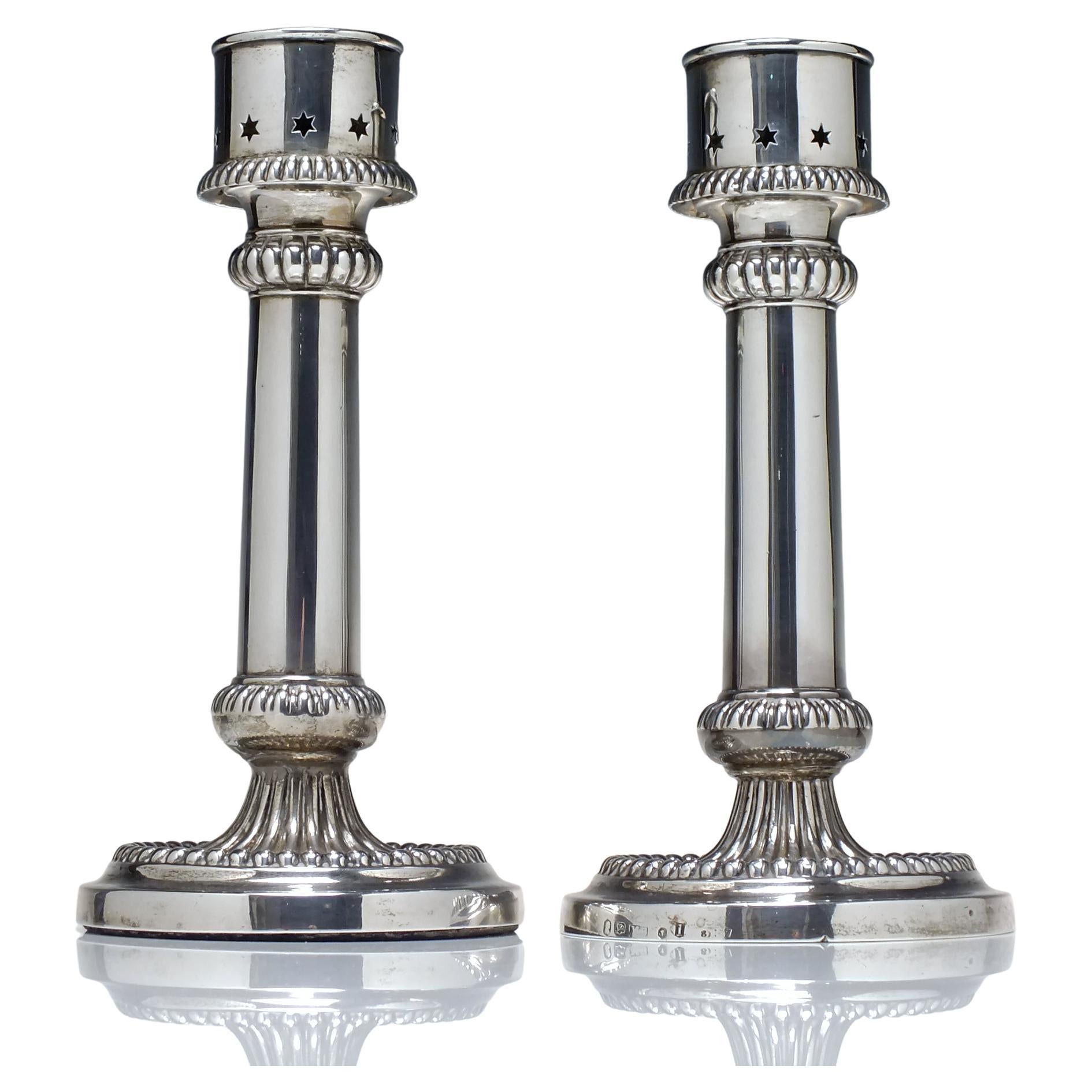 Pair 12 of inches Tall Square Base Art Deco Sterling Candle Sticks at ...