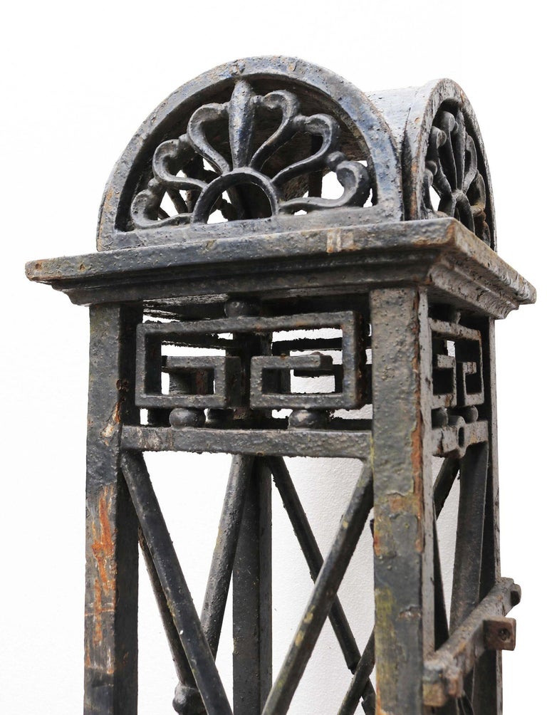 Pair of Georgian Wrought Iron Gate Posts For Sale at 1stDibs