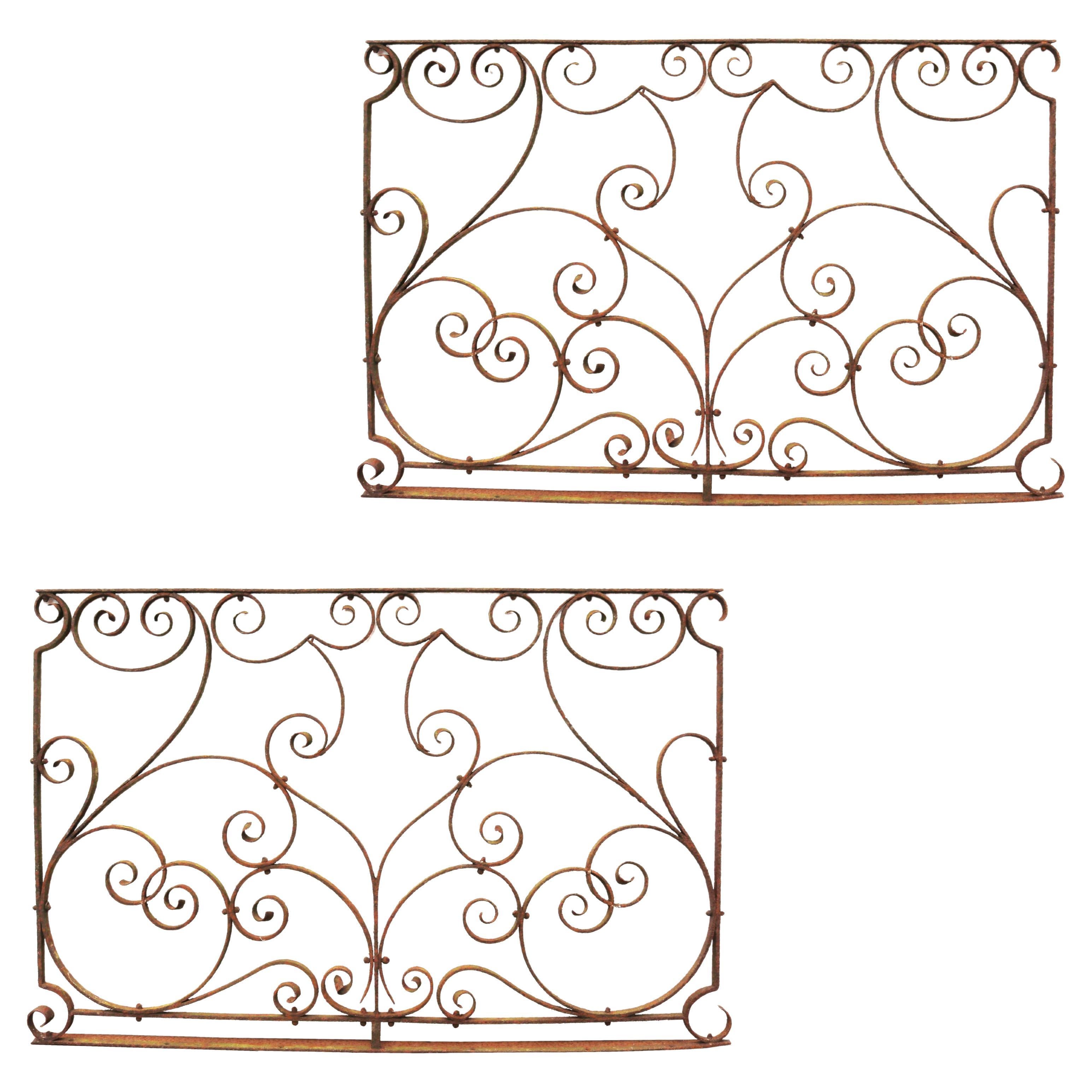 Set of Four Cast and Wrought Iron Panels at 1stDibs