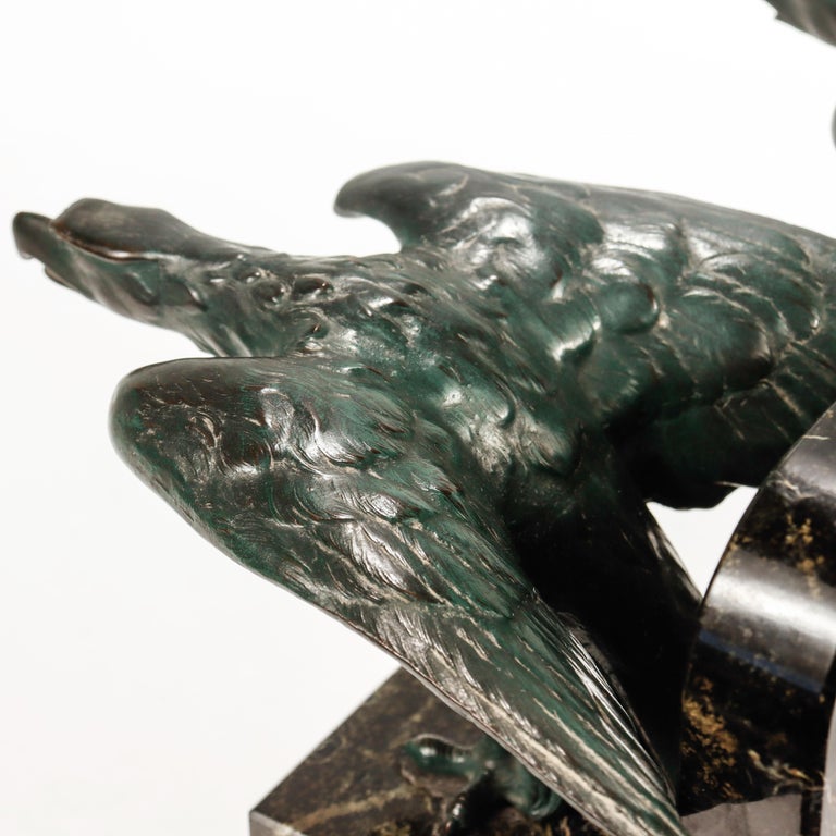 Pair of German Art Deco Bronze and Marble Eagle Form Bookends For Sale ...