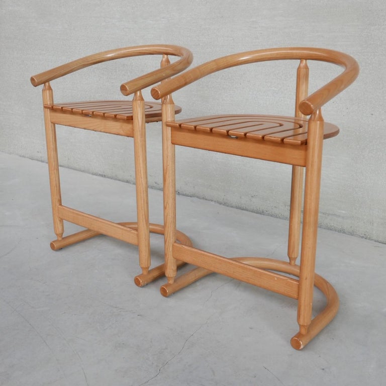 Pair of German Bentwood Mid-Century Bar Stools '2' at 1stDibs