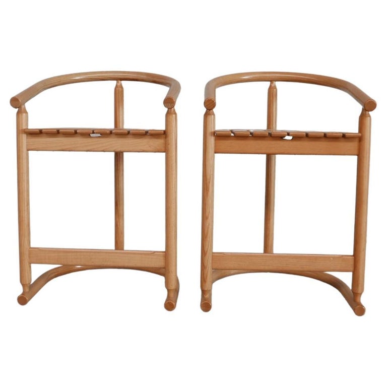 Pair of German Bentwood Mid-Century Bar Stools '2' at 1stDibs