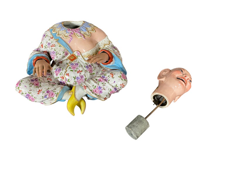 Pair of German Chinoiserie Porcelain Figures of Seated "Nodders" For ...