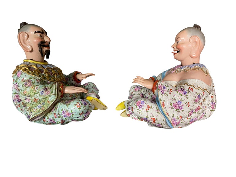 Pair of German Chinoiserie Porcelain Figures of Seated "Nodders" For ...