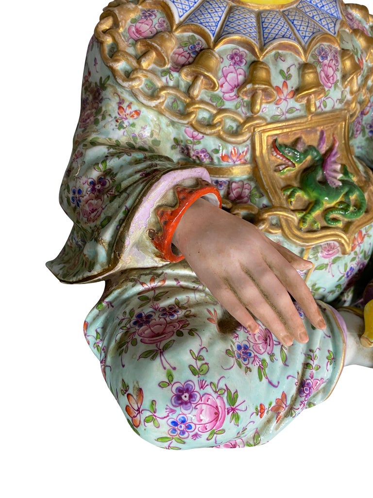 Pair of German Chinoiserie Porcelain Figures of Seated "Nodders" For ...