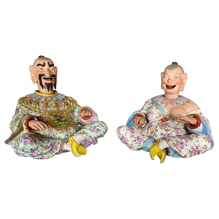 Pair of German Chinoiserie Porcelain Figures of Seated "Nodders" For ...