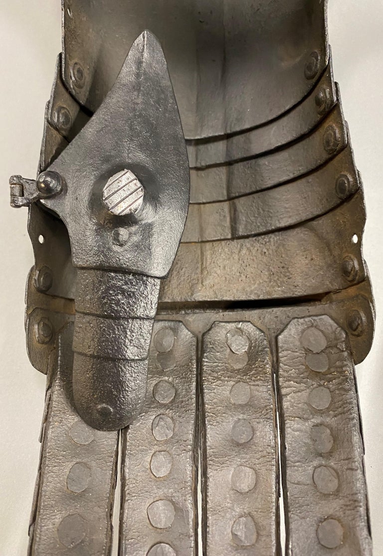Pair of German Iron and Leather Gauntlets For Sale at 1stDibs