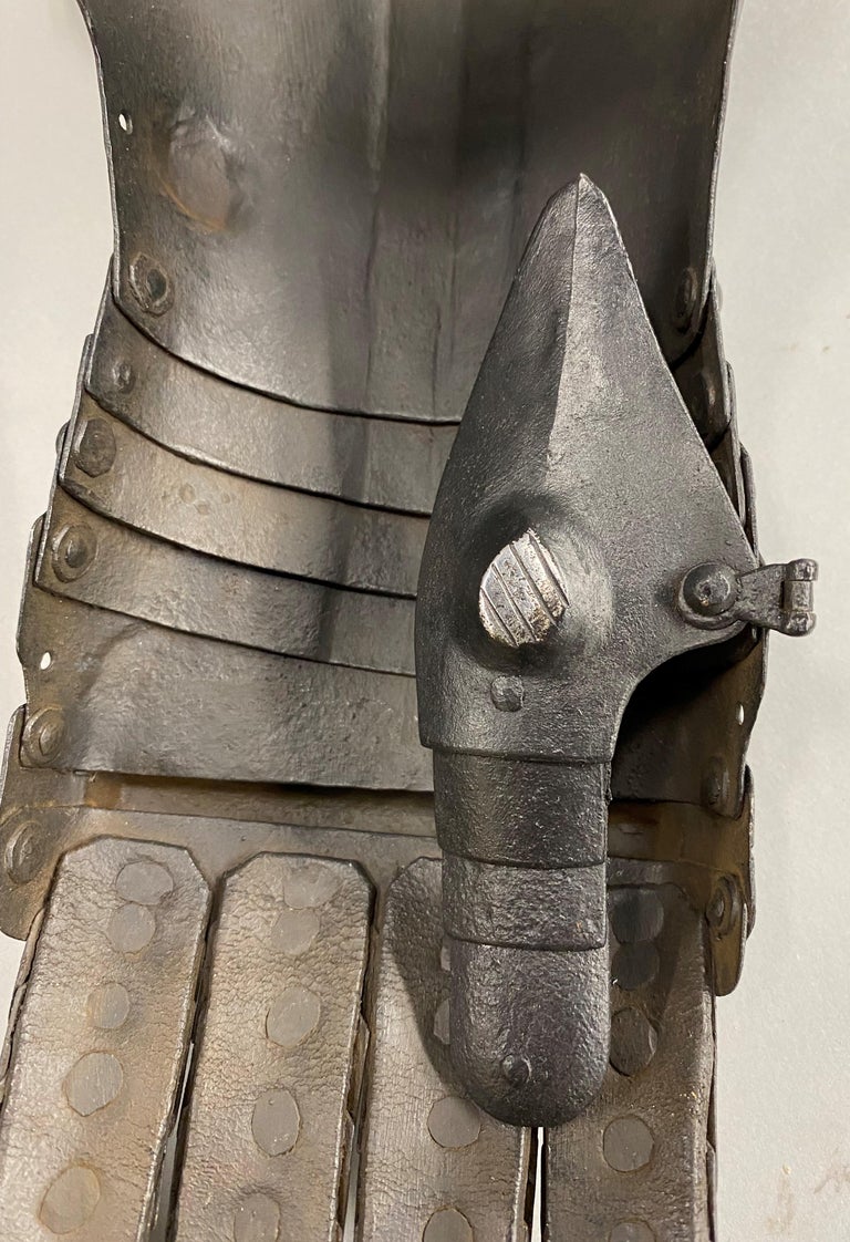 Pair of German Iron and Leather Gauntlets For Sale at 1stDibs