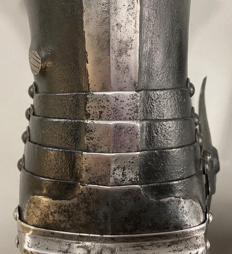 Pair of German Iron and Leather Gauntlets For Sale at 1stDibs