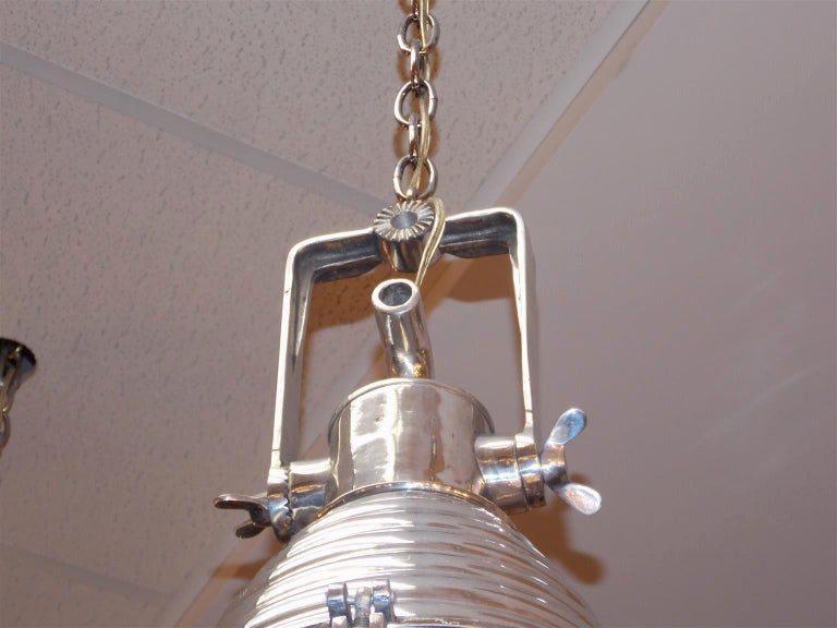 Pair of German Nautical Aluminum Hanging Ship Lights, Wiska Co, 20th ...
