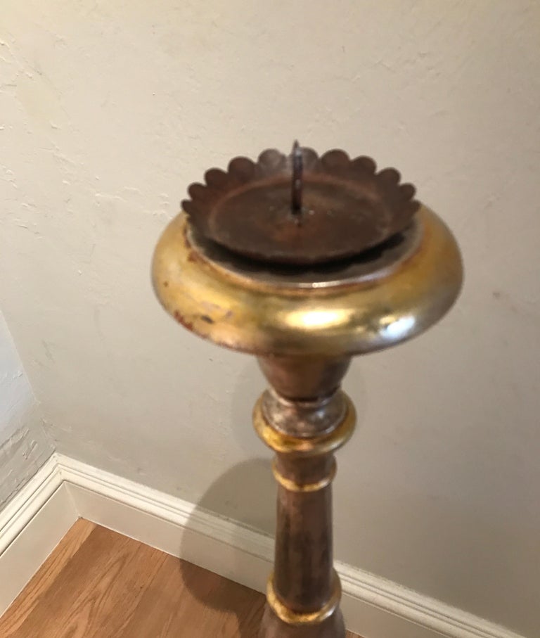 Pair of Gilded and Carved Altar Candlesticks For Sale at 1stDibs ...